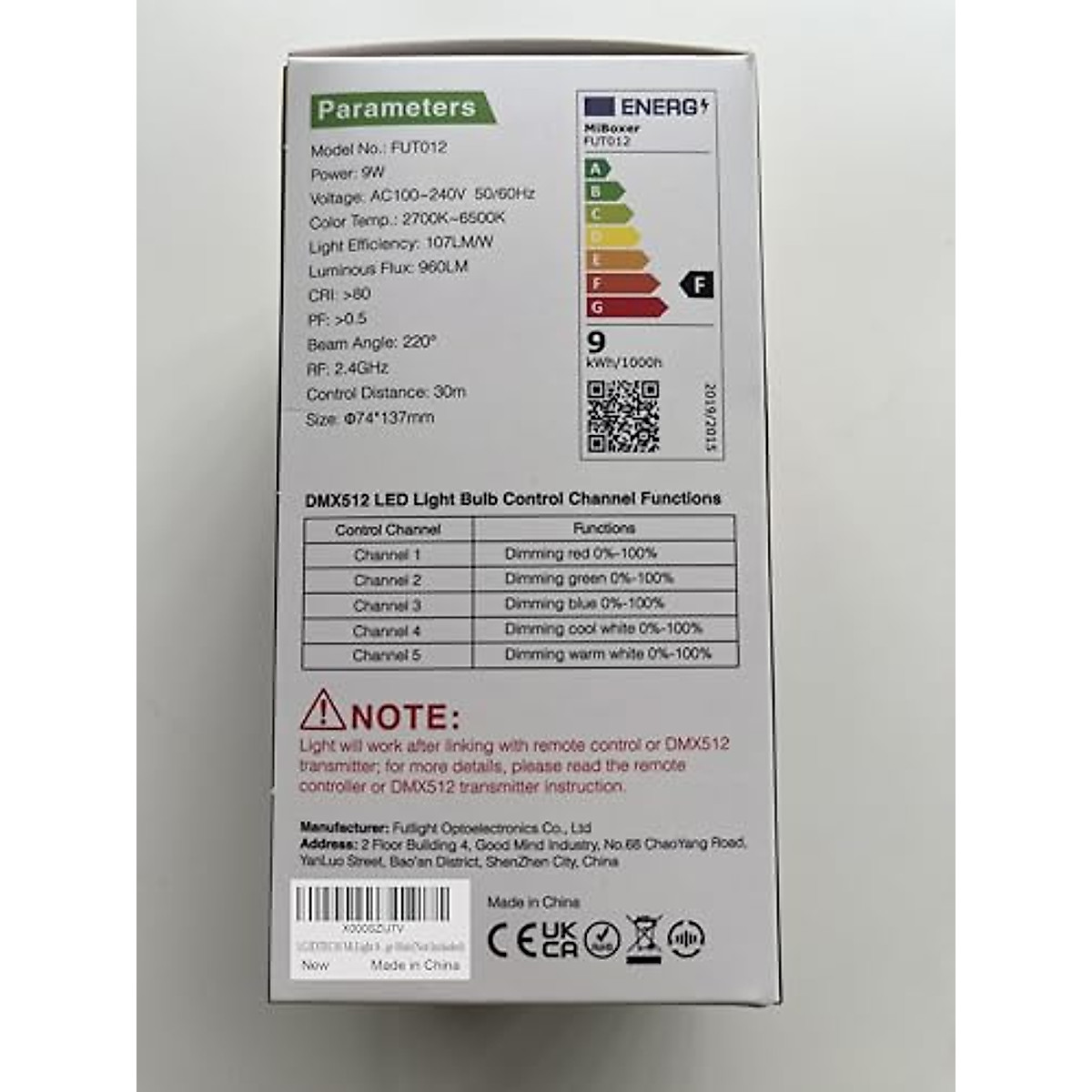 LGIDTECH FUT012 9W RGBWW Smart WiFi 2.4GHz LED Light Bulb RGB+CCT Color Changing & Temperature Adjustable with Memory.Remote and Gateway Hub for Smartphone APP Control All is Sold Separately