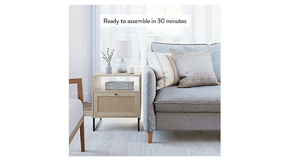 Nathan James Mina Side Table - Boho Chic with Storage & Modern Style
