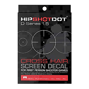 HipShotDot D-Series Milspec Pack - Reusable Transparent Aim Sight Assist TV Decals - Gaming Television or Monitor Decal for FPS Video Games Compatible with PC, Xbox & Playstation (1.5 Red)