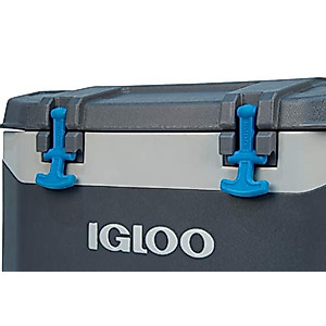 Igloo BMX 52 Quart Cooler with Cool Riser Technology, Fish Ruler, and Tie-Down Points - 16.34 Pounds - Carbonite Gray and Blue