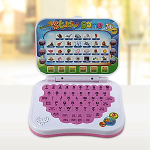 Alomejor Kids Laptop, Baby Bilingual Educational Electronic Learning Toys Children Computer Game for Gifts