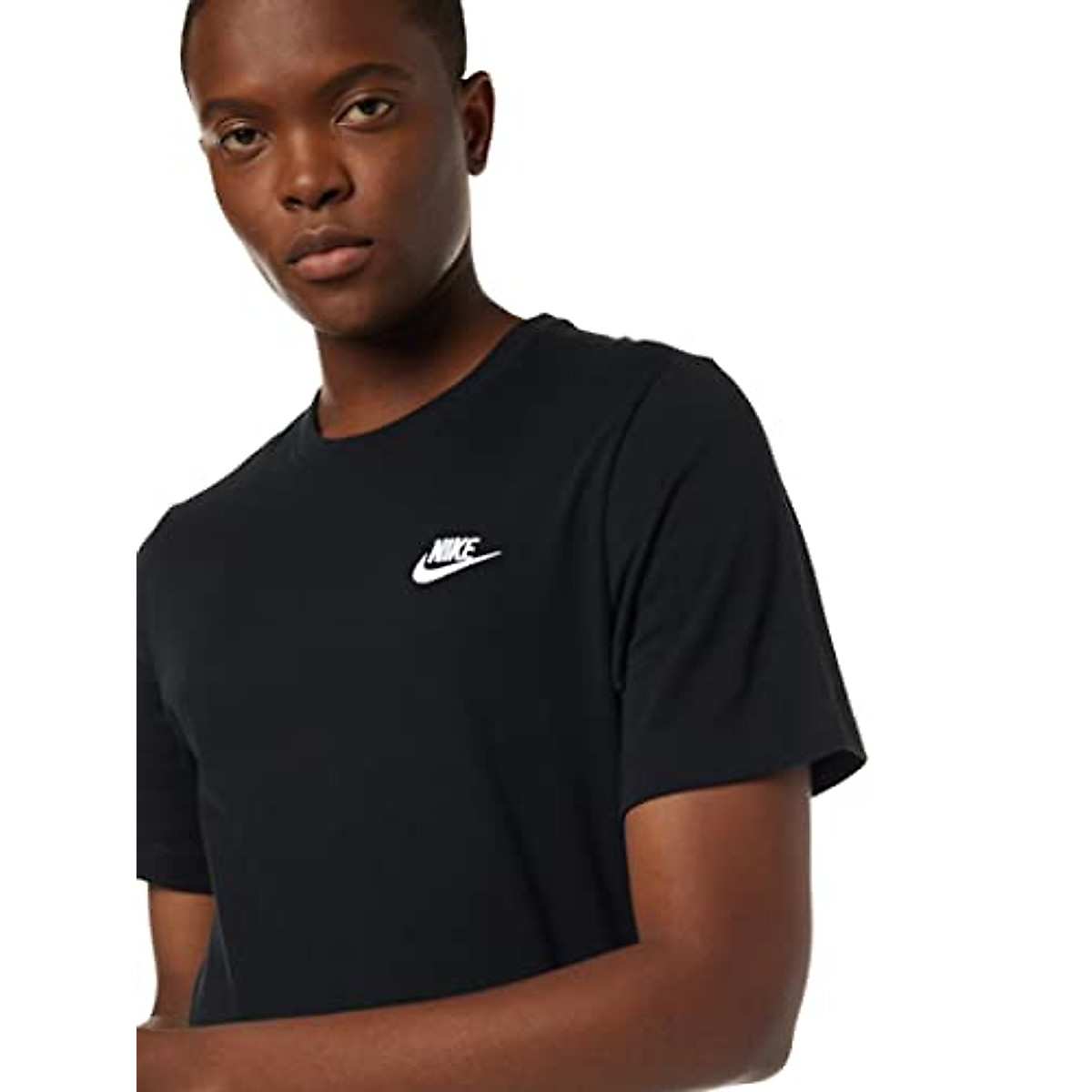 Men's Nike Sportswear Club T-Shirt, Nike Shirt for Men with Classic Fit, Black/White, L