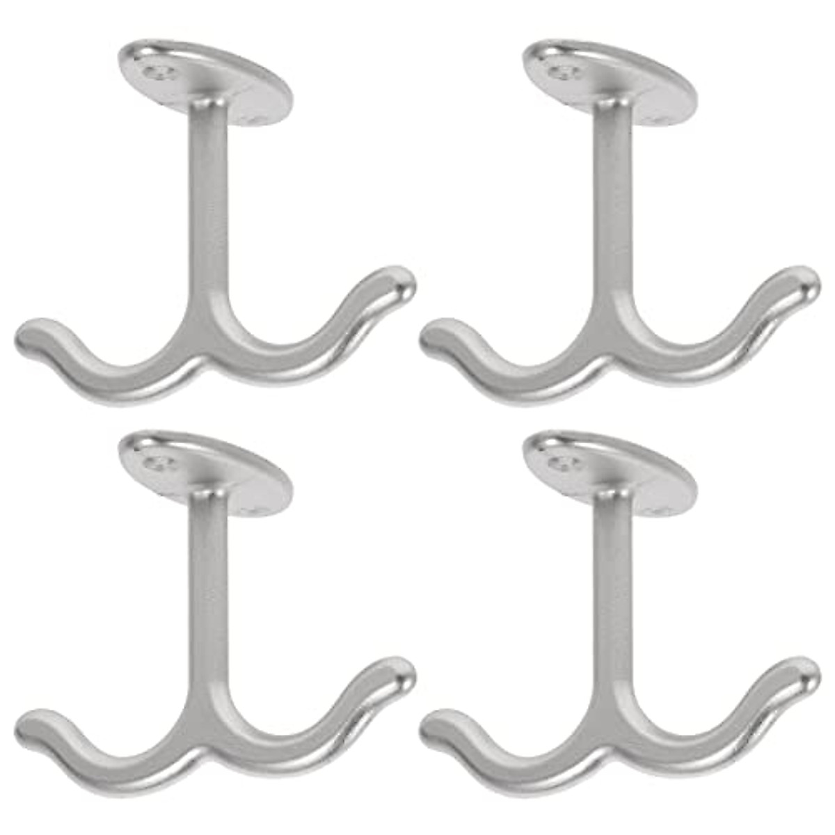 TEHAUX 4 Pcs Coat Hanging Hooks Double Prong Ceiling Hooks Retro Clothes Hat Hooks
