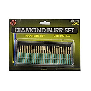 SE 30-Piece Set of Titanium-Coated Diamond Burrs, Grits 120-150 - 82331TF