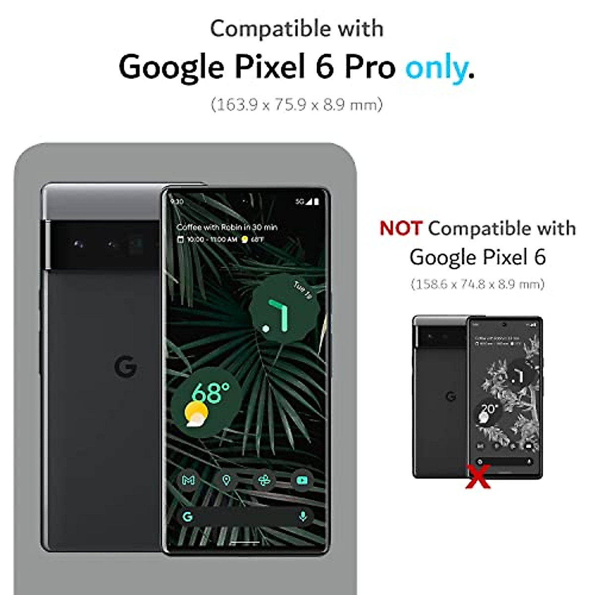 TUDIA DualShield Designed for Google Pixel 6 Pro Case (2021), [Merge] Shockproof Military Grade Heavy Duty Dual Layer Tough Protection for Pixel 6 Pro Case - Metallic Slate