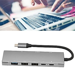 USB Charging Hub, Powerful Docking Station 5Gbps Data Transmission Read TF Card Plug and Play for Laptop for Projector for Computer