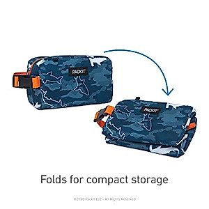 PackIt Freezable Snack Box, Camo Shark, Built with EcoFreeze Technology, Collapsible, Reusable, Zip Closure with Buckle Handle, Great for Fresh Snacks on the go