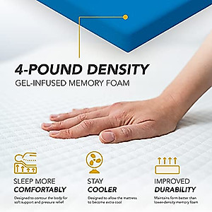 DynastyMattress Essential 12 Inch California King Size Cooling Gel Memory Foam Mattress Bed Firm