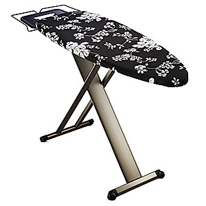 Bartnelli Pro Luxury Ironing Board - Extra Wide 51x19” with Heavy Duty Steam Iron Rest, and Wheels for Easy Storage, Adjustable Height, T-Leg, Foldable, European Made