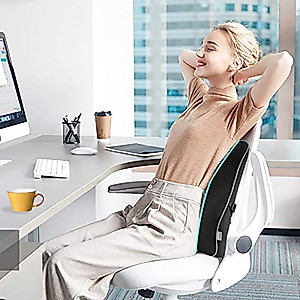 Newgam Lumbar Support Pillow,Pure Memory Foam Back Cushion Orthopedic Backrest with Breathable 3D Mesh for Car Seat,Office Chair,Computer Chair,Wheelchair and Recliner.Ergonomic Design (Grey Edge)