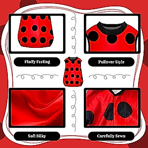 INNOCHEER Ladybug Costume for Girls 2-10, Halloween Costumes for Kids Girls Ladybug Costume Toddler with Accessories Toys, M (4-5years Old)