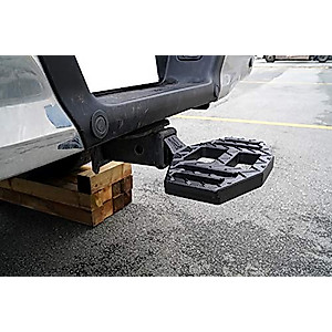 APS Hammer Forged Carbon Steel Black 2-inch Hitch Step Compatible with Class 3 Receiver Hitch (Bumper Guard Bumper Protector Bumper Step)