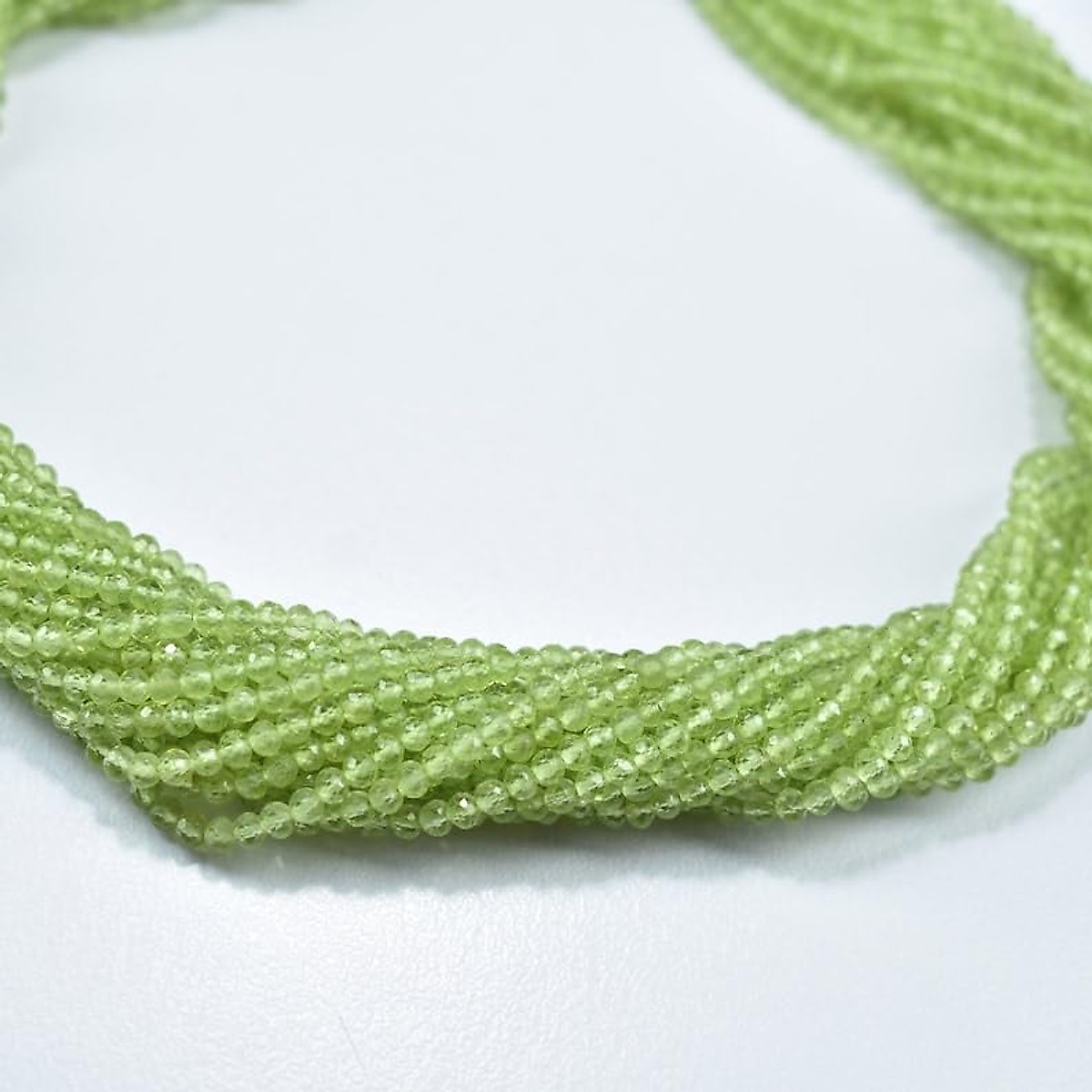 Natural Peridot roundella Faceted Beads 2.5mm 13 inch Long String Jewelry Making Gemstone Beads for Necklace Bracelet