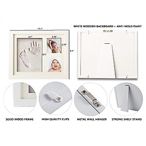 Personalized Baby Handprint and Footprint Kit (NO Mold) | Unique Baby Shower & New Mom Gift with Box | Baby Registry Must Have for Newborn Boy & Girl | DIY Photo Frame Keepsake | Nursery Room Decor