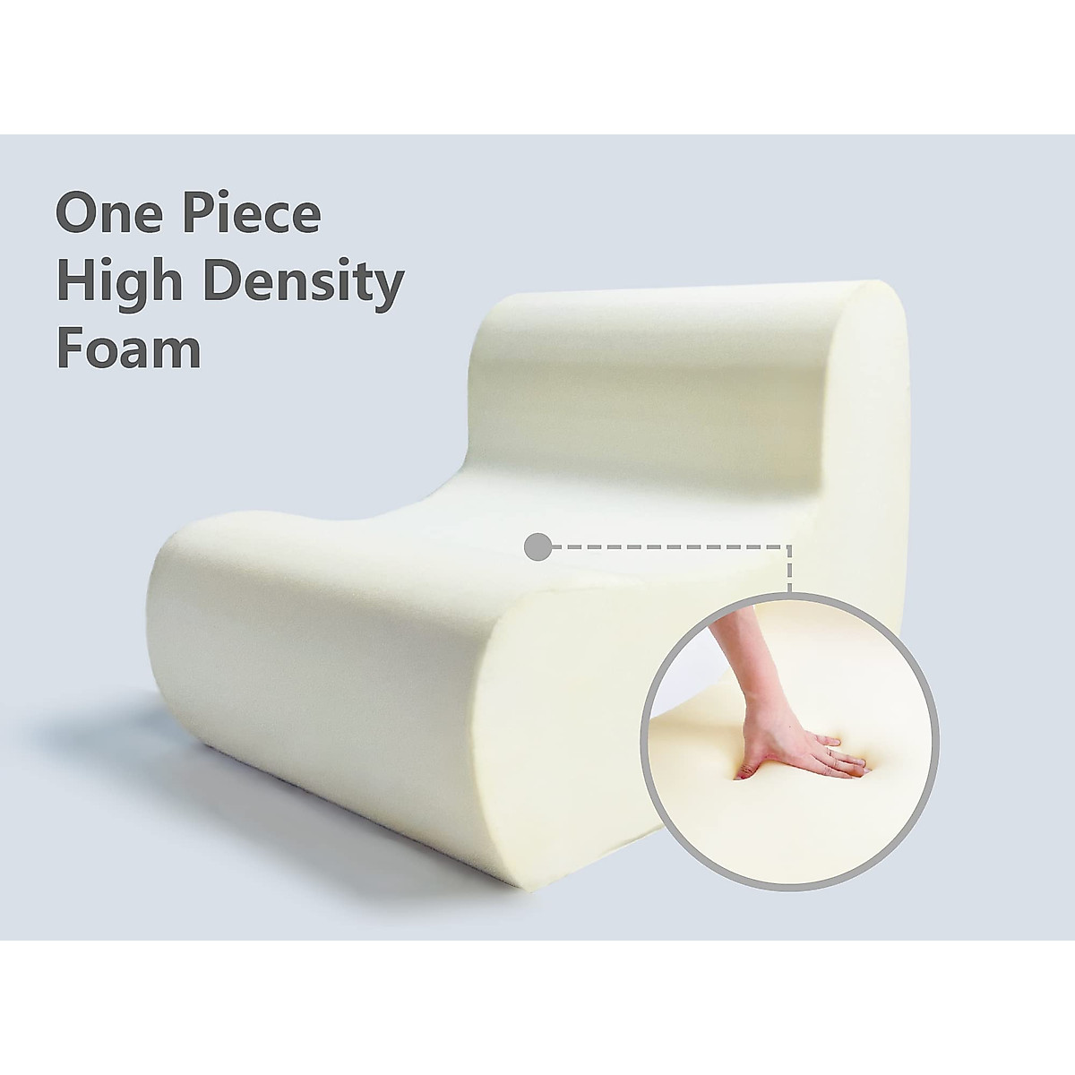 N&V Single Seated Foam Sofa, Armless Floor Sofa, One Piece High Density Foam, Removable and Machine Washable Cover, Caramel