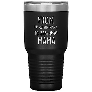 ODDITEES Cute Pregnancy Announcement For New Mom From Fur Mama To Baby Mama Laser Etched 30oz Stainless Steel Tumbler - Teal