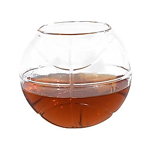 Basketball Whiskey Glass - Rocks Glass for Rum, Tequila, Scotch, Glasses- Whiskey Gifts - 10oz Cocktail, Lowball, Old Fashioned Glass (Set of 2) Unique Bar Decor & Bourbon Gifts by Prestige Decanters