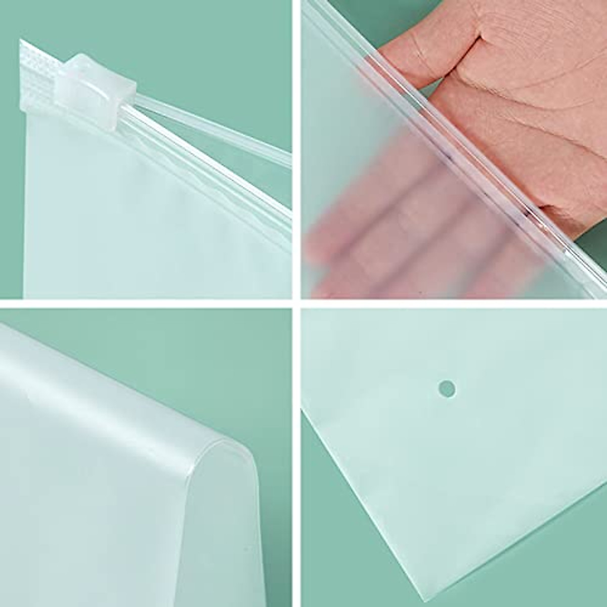 HAOXYO 30 Pcs Travel Storage Bags For Clothes,Reusable Plastic Ziplock Bags For Hospital Bag,Frosted Waterproof Multifunctional Luggage Storage Pouch for Clothes, Shoes, Cosmetics (5 Size), White