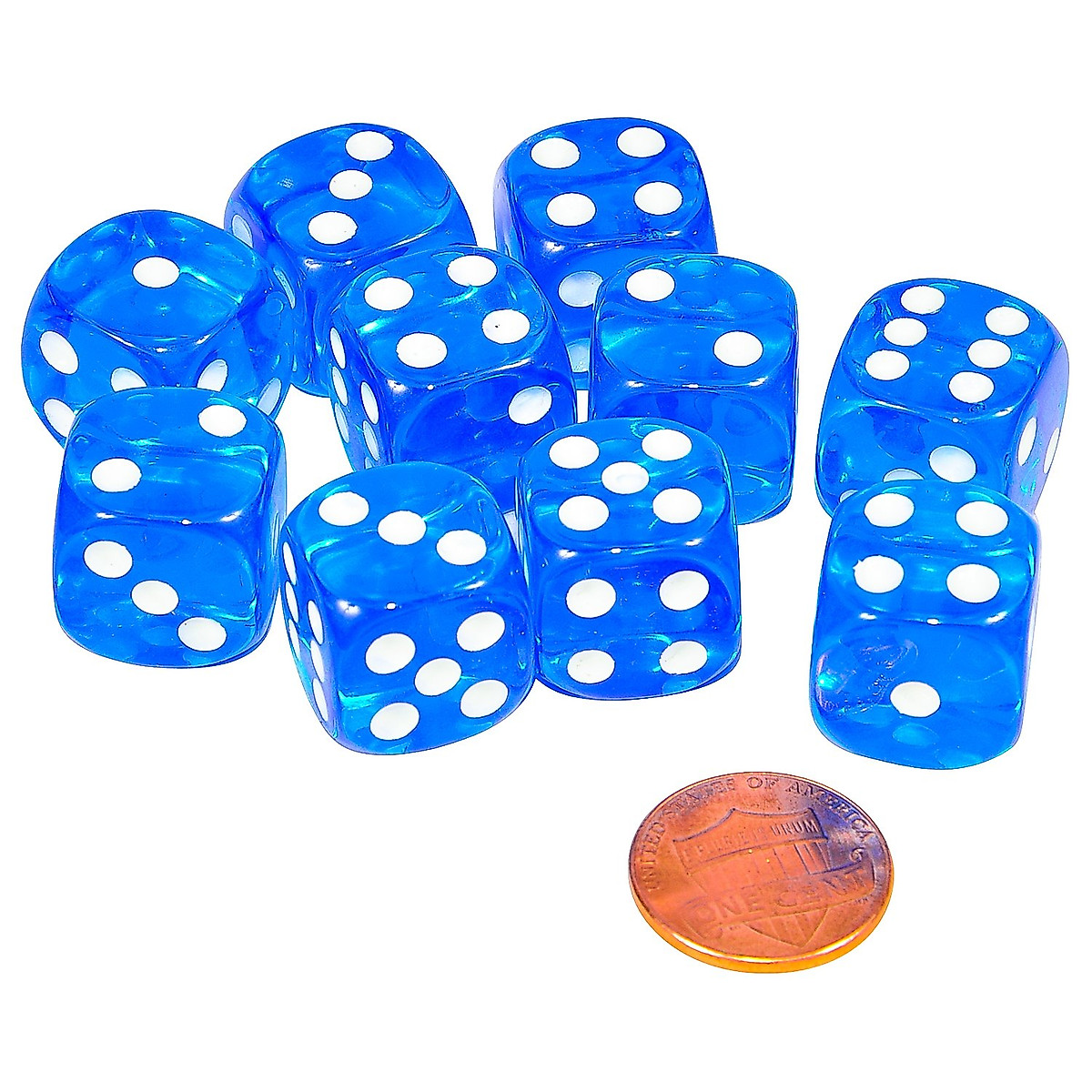 JustMikeO Set of 50 Six Sided D6 16Mm Standard Rounded Translucent Dice Die - Multicolor