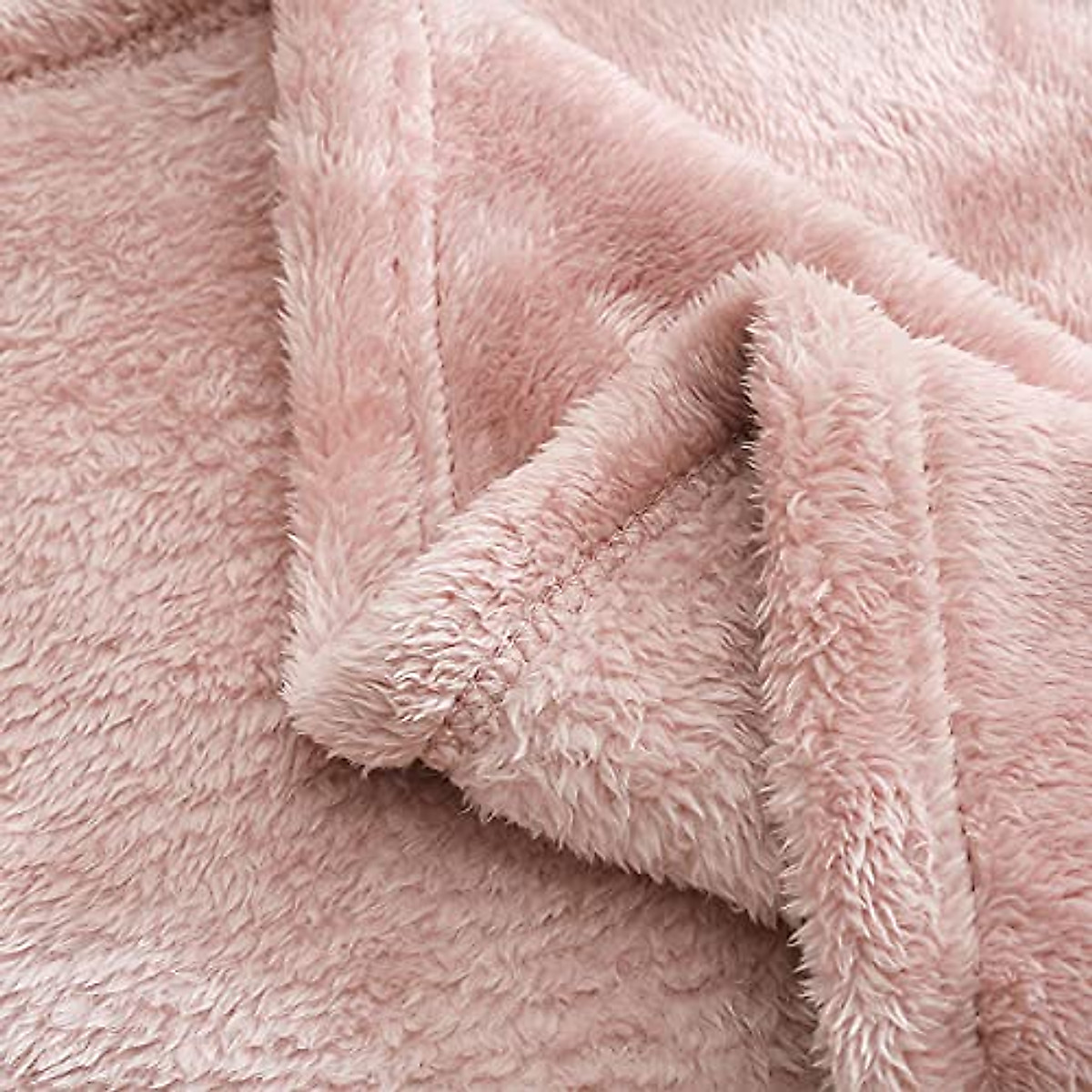 Exclusivo Mezcla Plush Fuzzy Fleece Throw Blanket, Super Soft, Fluffy and Warm Blankets for Couch, Bed, All Season Use (30x40 Inches, Dusty Pink)
