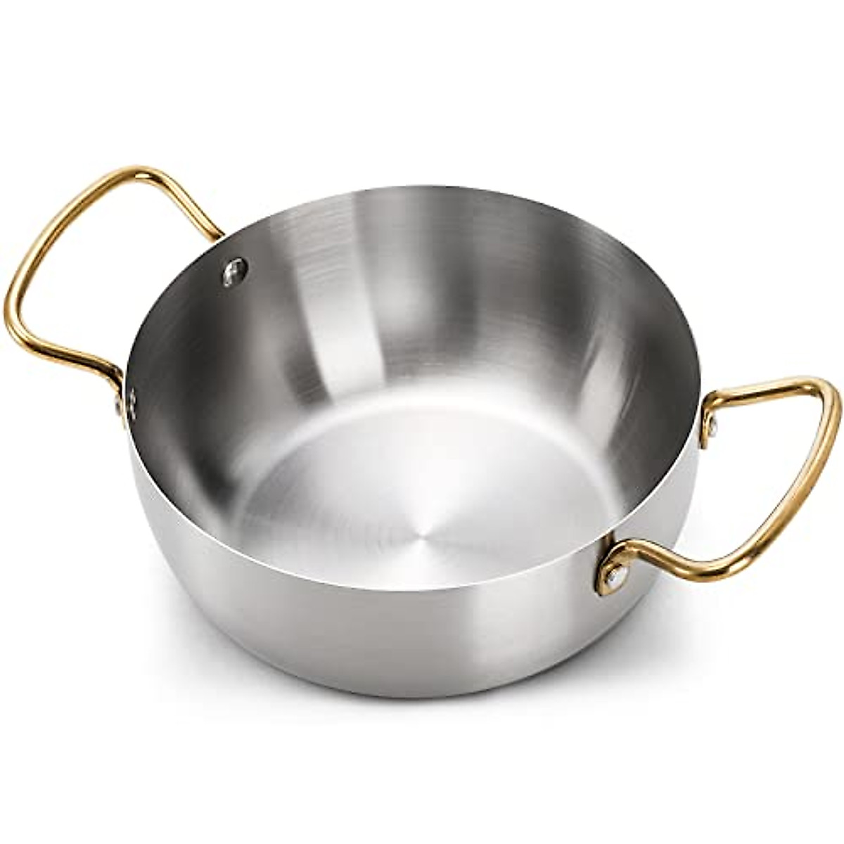 DEAYOU Ramen Cooking Pot, 8" Stainless Steel Pasta Stockpot, Small Everyday Pan with Double Handle, Korea Noodle Pot, Induction Saucepan Stewpot for Stovetop, Soup, Egg, Stir Fry, Fast Heating, 2 QT