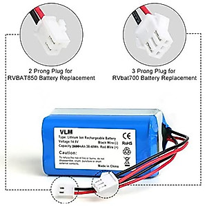 VLM Replacement Battery Pack for Shark Ion Robot RVBAT850 RVBAT700 Battery for RV-85 RV-850 RV 750_N Robots 14.8V