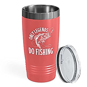 Fishing Lover Copper Edition Viking Tumbler 20oz - Only legnds do fishing - Hooker Bait Unique Fisherman Bass Fisher Pro Outdoor Activity Boat Lake Lover Masterbaiter