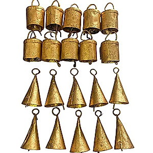 Vintage Indian Tin Bells Rustic Chime Vintage Jingle Bell Cow Bells Christmas Tree Crafts Decoration