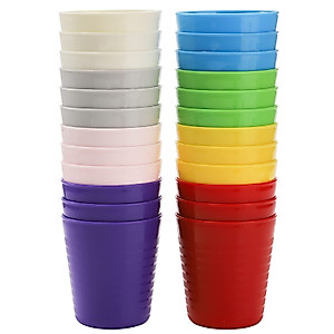 Frcctre 24 Pack Plastic Kids Cups, 8 Oz Reusable Plastic Toddler Cups, Unbreakable Plastic Children Drinking Cups Juice Tumblers, BPA-Free Cups, Dishwasher Safe, 8 Rainbow Colors