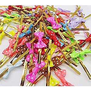 Sinrier Bow Tie Twist Ties for Cake Pops Sealing Cello Bags Lollipop Gifts Packgae, Assorted Colors,count of 200
