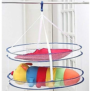 White mesh Hanging Weed Drying Rack herb Dry net Flat Light Clothes Dryer 2 Layer