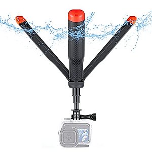 YALLSAME Floating Selfie Stick for GoPro Hero 11 10 9 8 7 6 5 4 Mini Max Session, Insta360, AKASO, DJI OSMO Action Camera, 4 in 1 Used as Underwater Waterproof Pole Monopod Hand Grip Tripod Stand