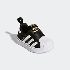 adidas Originals Superstar 360 Sneaker, Core Black/White/Gold Metallic, 1 US Unisex Little Kid