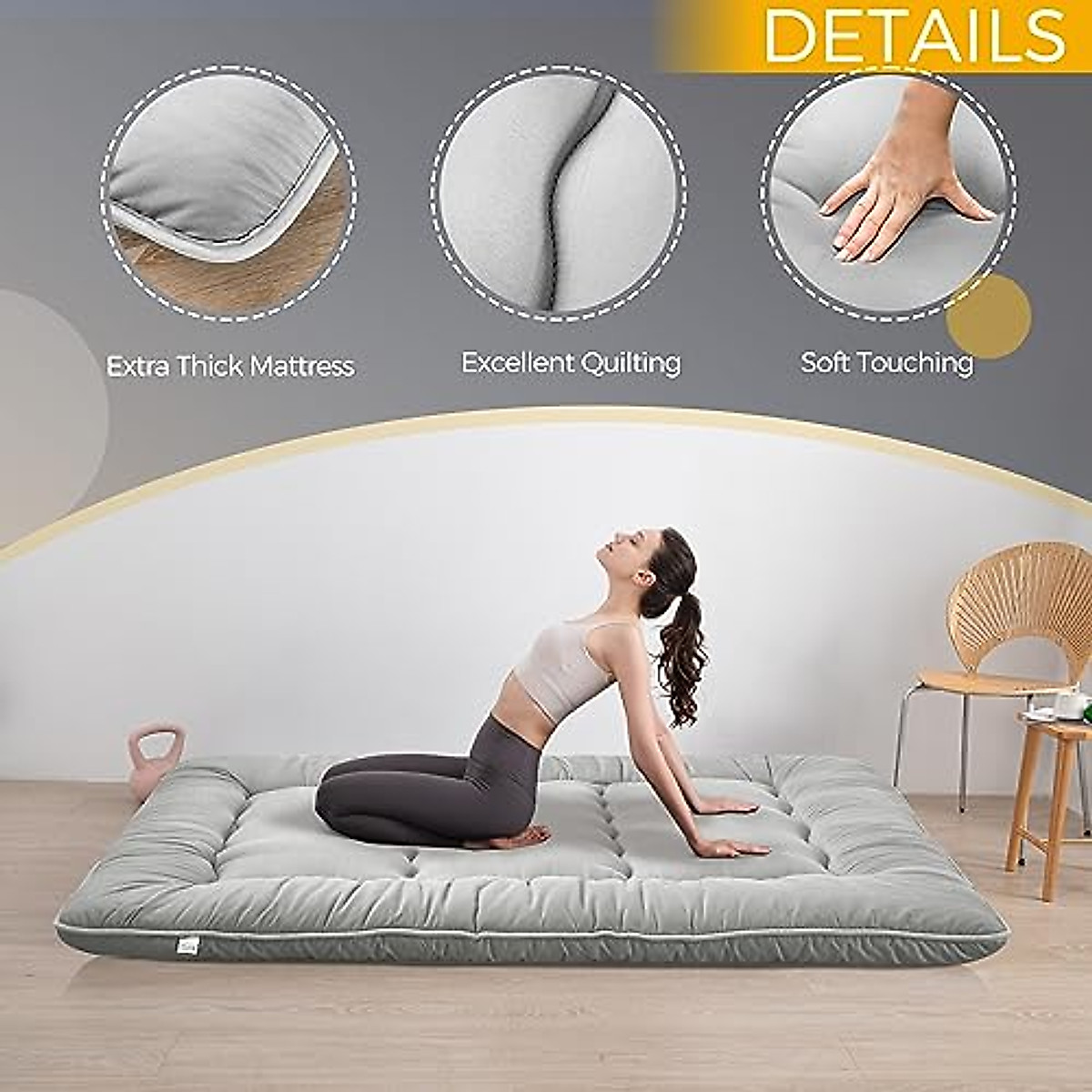 MAXYOYO 6" Extra Thick Japanese Floor Mattress Futon Mattress