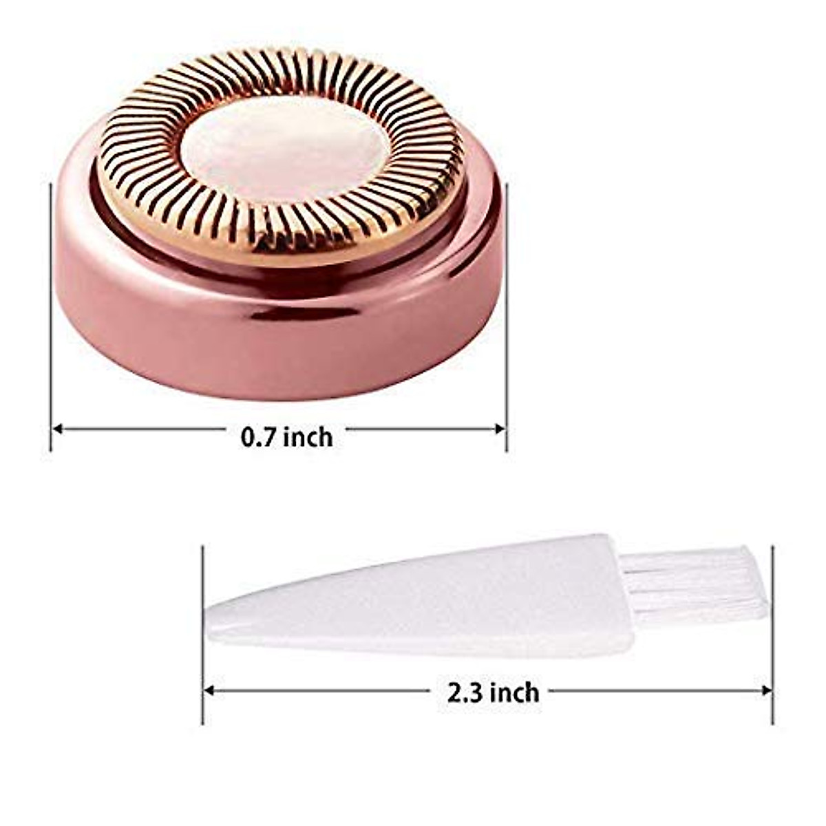 Replacement Heads for Finishing Touch Flawless Facial Hair Removal Shaver for Women, Rose Gold - Pack of 2