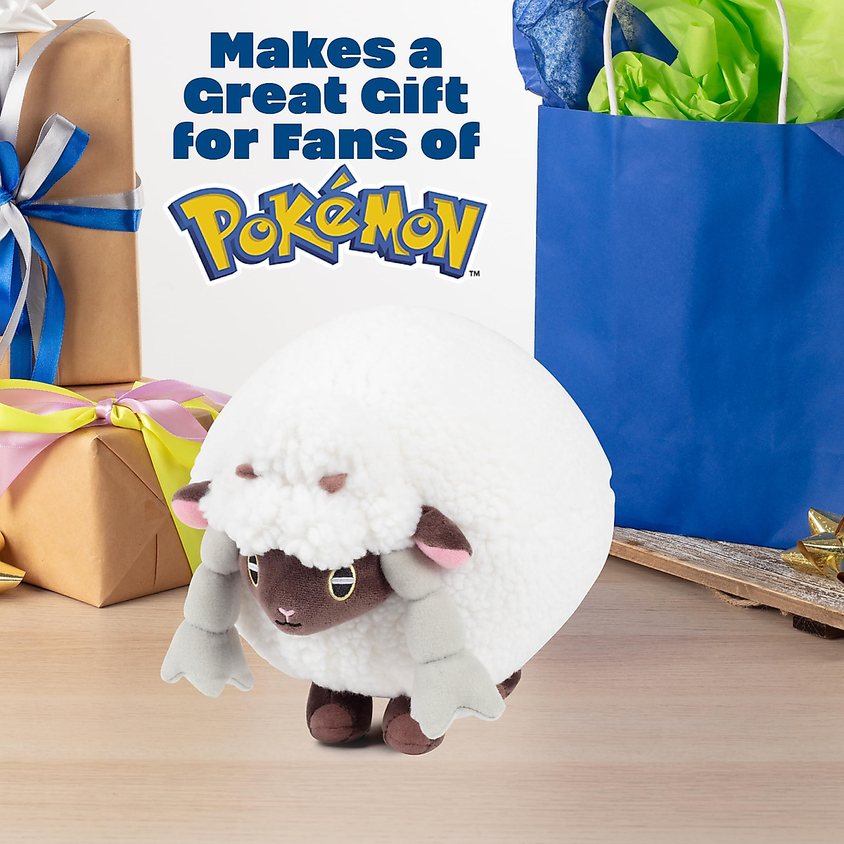 Pokémon 8" Wooloo Plush - Sword and Shield - Officially Licensed - Authentic Soft Stuffed Animal Toy Figure - Valentine's Day & Easter Basket Stuffer Gift for Kids, Boys, Girls - 2+