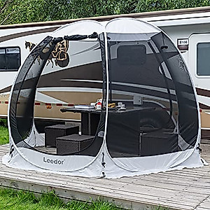 Leedor Gazebos for Patios Screen House Room 4-6 Person Canopy Pergolas Mosquito Net Camping Tent Dining Pop Up Sun Shade Shelter Mesh Walls Not Waterproof Gray,10'x10'