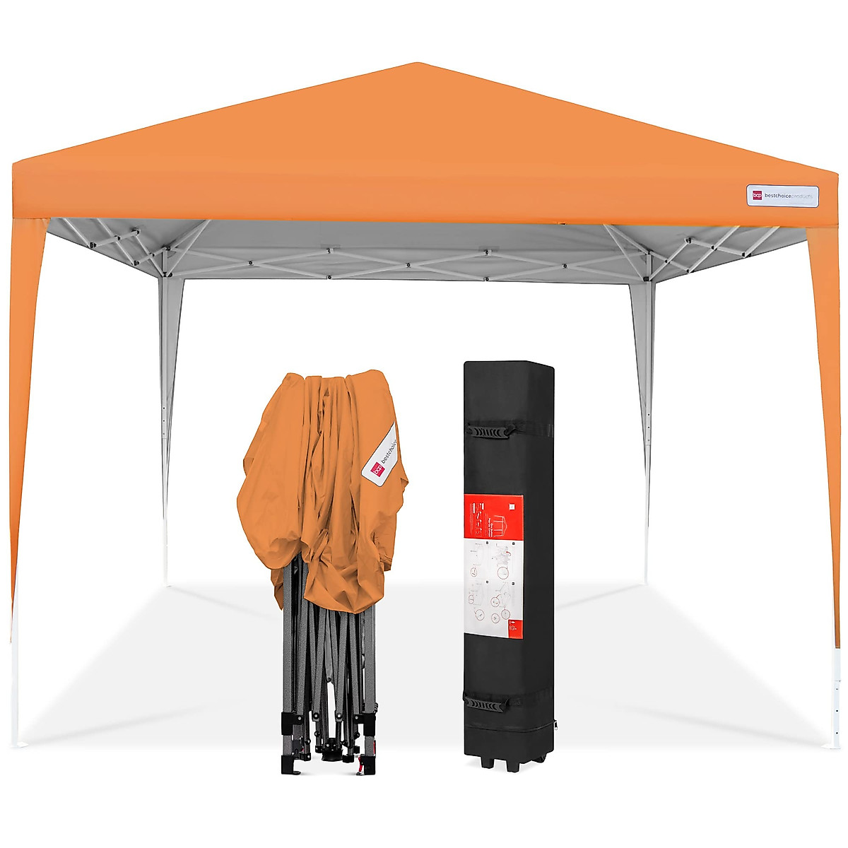 Best Choice Products 10x10ft Pop Up Canopy Outdoor Portable Folding Instant Lightweight Gazebo Shade Tent w/Adjustable Height, Wind Vent, Carrying Bag - Orange