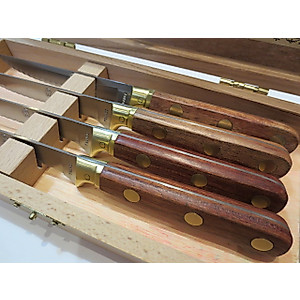 Laguiole France, Jean Neron Set of 4 LaitonKnives with Wooden Handles in Presentation Box
