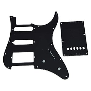 KAISH Guitar HSS Pickguard and Tremolo Trem Cover Back Plate fits Yamaha PACIFICA Guitar Black 3 Ply