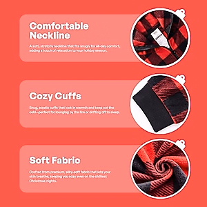 Giggling Getup Christmas Fleece Plaid Pajamas Jumpsuits Adult, Christmas Women Hoodie Full Zipper Pajamas-XL Red