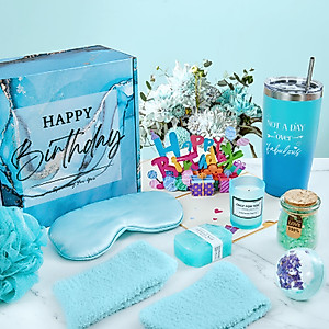 CUTEUP Birthday Gifts for Women - Happy Birthday Bath Set Relaxing Spa Gifts for Her Women, personalized Gifts Basket for Mom, Friends, Sister, Unique Gifts for Women Who Have Everything