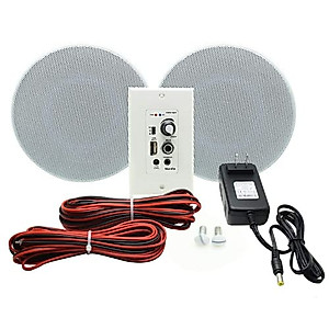 Herdio 4 Inch Bluetooth Ceiling Speakers (Pairs) 160W Flush Mount in Wall Amplifier Receiver Perfect for Indoor Home & Covered Outdoor Porch