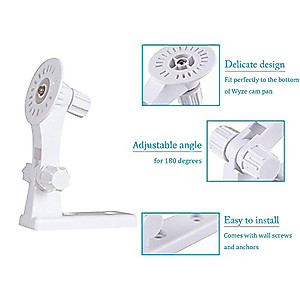 Wyze Cam Pan Wall Mount - ALLICAVER Security Mount Bracket for Wyze Cam Pan and Wyze Cam, Special Design for Both Wyze Labs 1080p HD Home Camera (2 Pack, White)