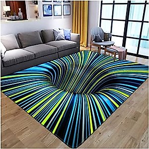 CORYUEE Large 3D Optical Illusion Rug Colorful Vortex Trippy Realistic Area Rugs for Living Room Bedroom Floor Mats 79 in x 55 in