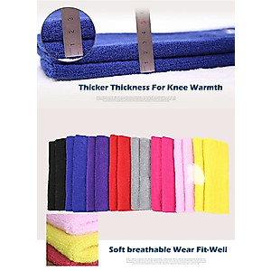 Mcolics Cotton Non-Slip Soft Absorbent Knee Pad Support Brace Protector Leg Sleeve Kneelet Thickening Extended Warm for Men & Women Outdoor Sports Running Dancing Gym Yoga Fitness, 1 Pair (Black)