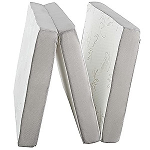 Modway 4” Relax Tri-Fold Mattress Topper CertiPUR-US Certified with Soft Removable Cover (31"x75")