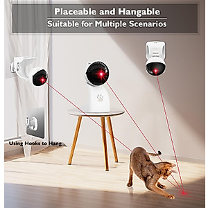 Goopow Interactive Laser Pointer Cat Toys for Indoor Cats,Cat Laser Toy Automatic for Bored Indoor Adult Cats/Kittens/Dogs,USB Rechargeable,3 Speed Modes(Gray)