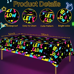 Gudvilla Neon Birthday Party Decorations,169pcs Neon Plates Birthday Plates and Napkins for Glow in The Dark Party Supplies 80s Graffiti Glow Birthday Party Decorations Serves 24