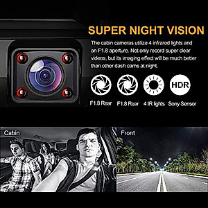 PRUVEEO 1440P + 1440P Dual Dash Cam Built-in GPS and WiFi Front and Inside, 4K 2160P for Cars Taxi, 24H Parking Monitor, Infrared Night Vision, G-Sensor, 2.0" LCD Loop Recording Car Camera